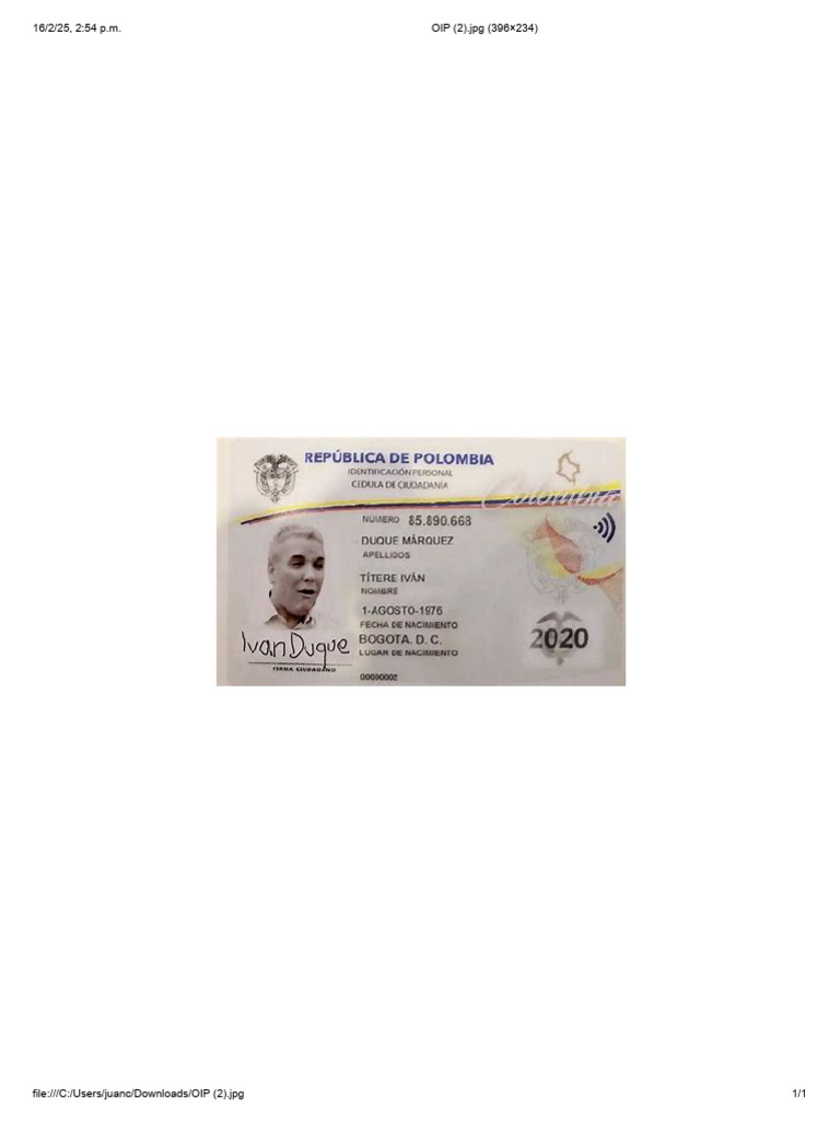 cedula ivan duque | PDF