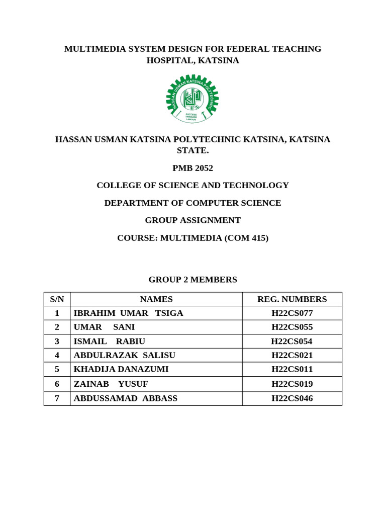 Multimedia System Design For Federal Teaching Hospital Group 2 | PDF | Multimedia | Usability