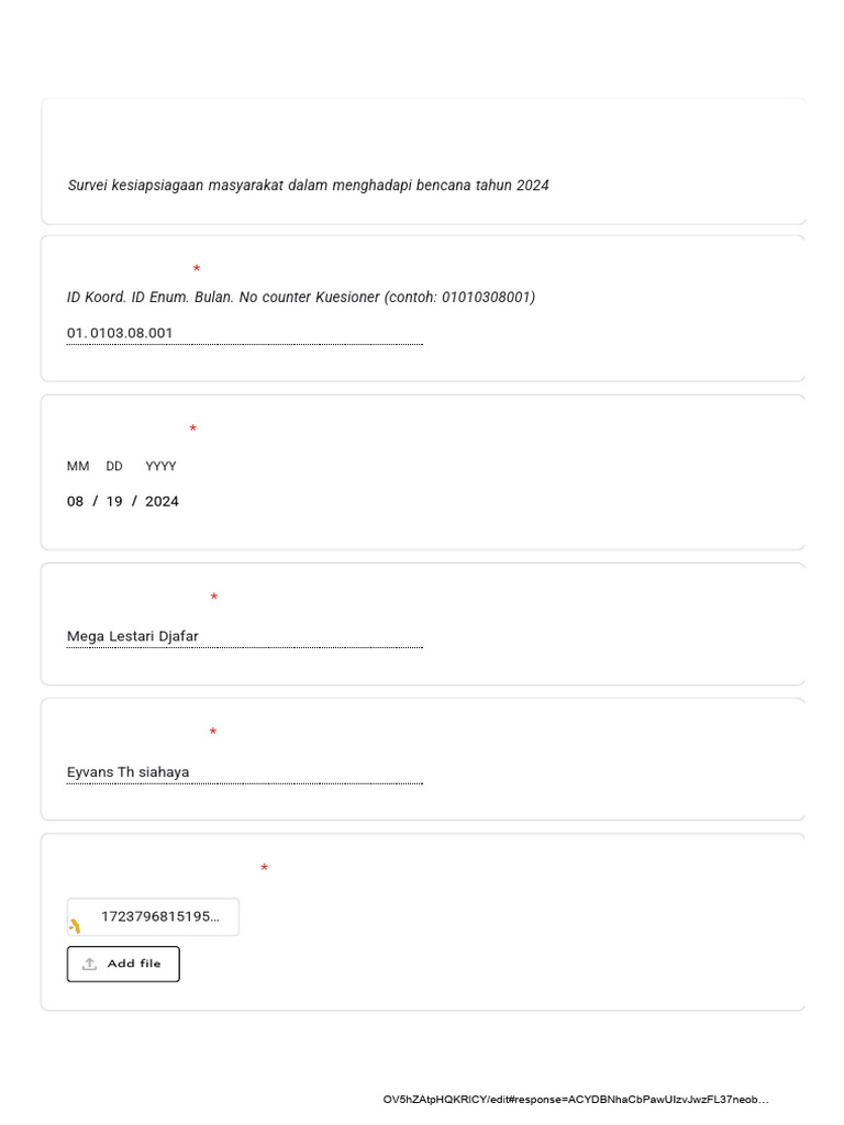 Contoh Data Kuesioner Responden | PDF