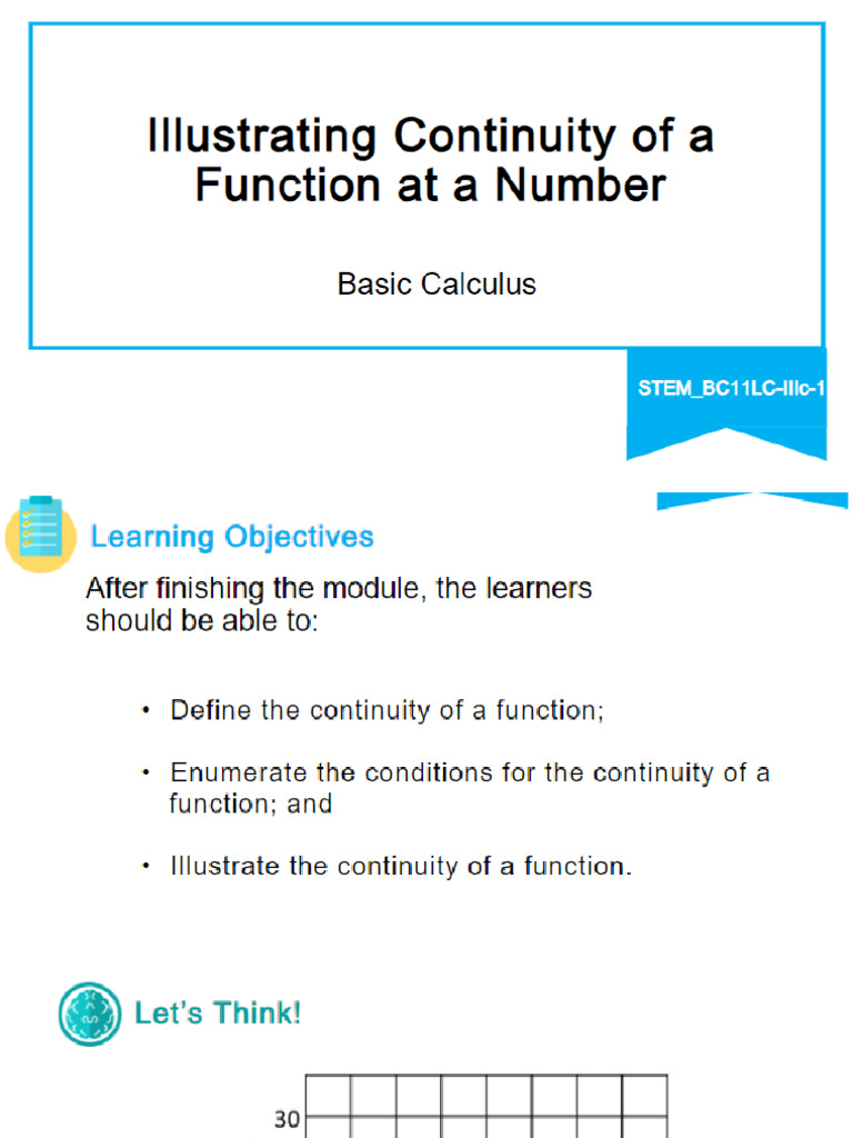 Illustrating continuity of a Function at a Number | PDF