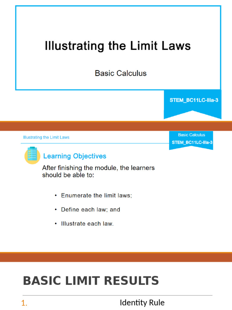 Illustrating The Limit Laws | PDF