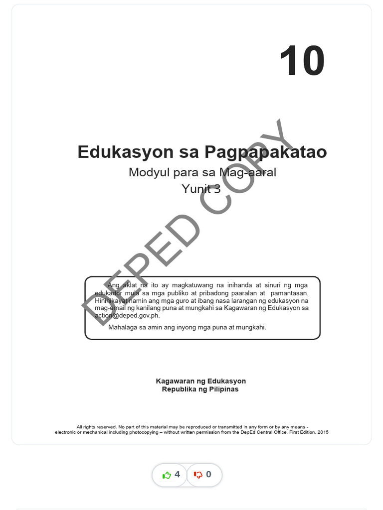 Grade 10 LM Esp 10 Quarter 3 | PDF