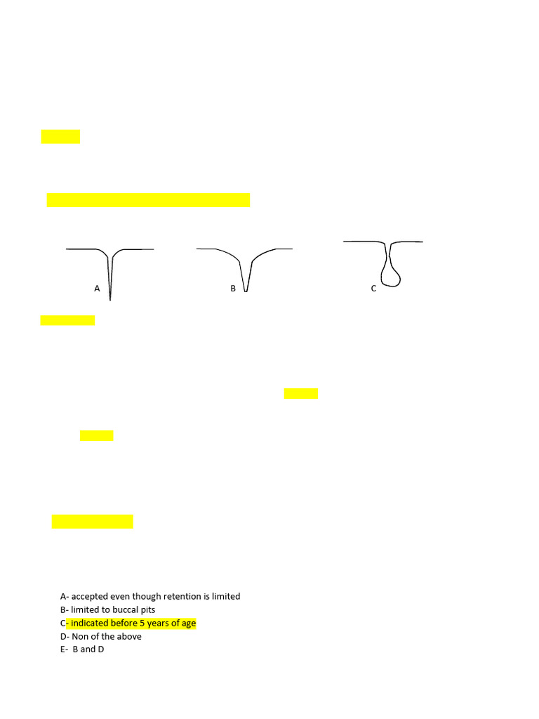 Pits & Fissure + Pulp Therapy MCQ | PDF | Medical Specialties | Dentistry