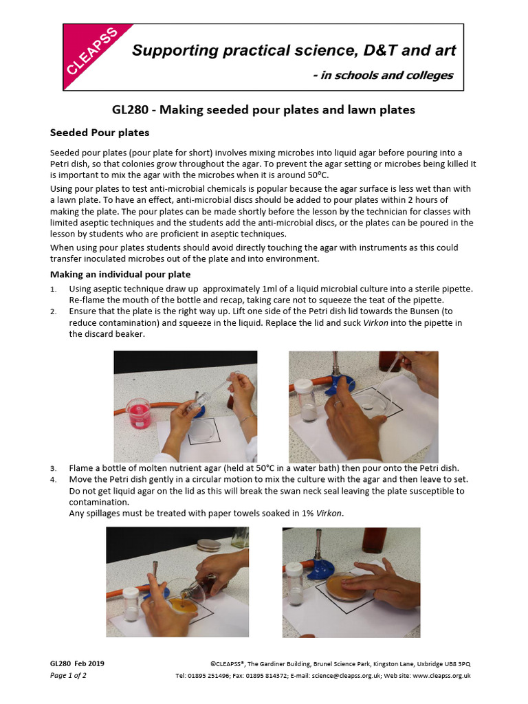 Making Seeded Pour and Lawn Plates | PDF | Agar | Biology
