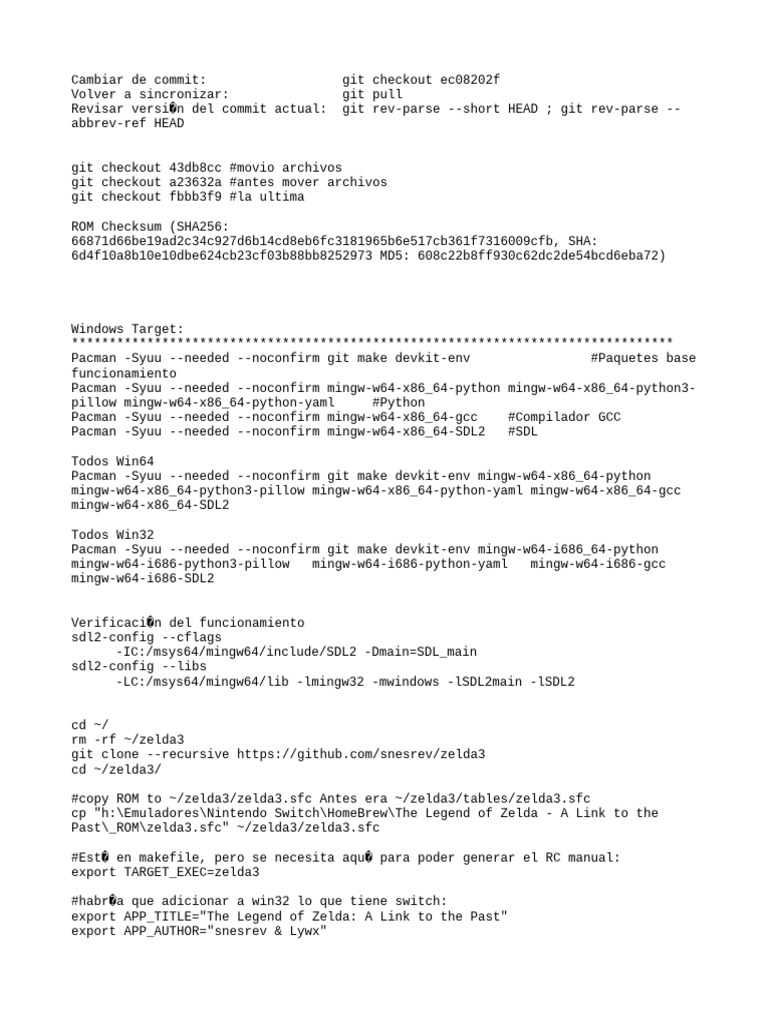 Guía de Compilación de Zelda3 para Windows y Switch | PDF | Ingeniería de software | Desarrollo ...