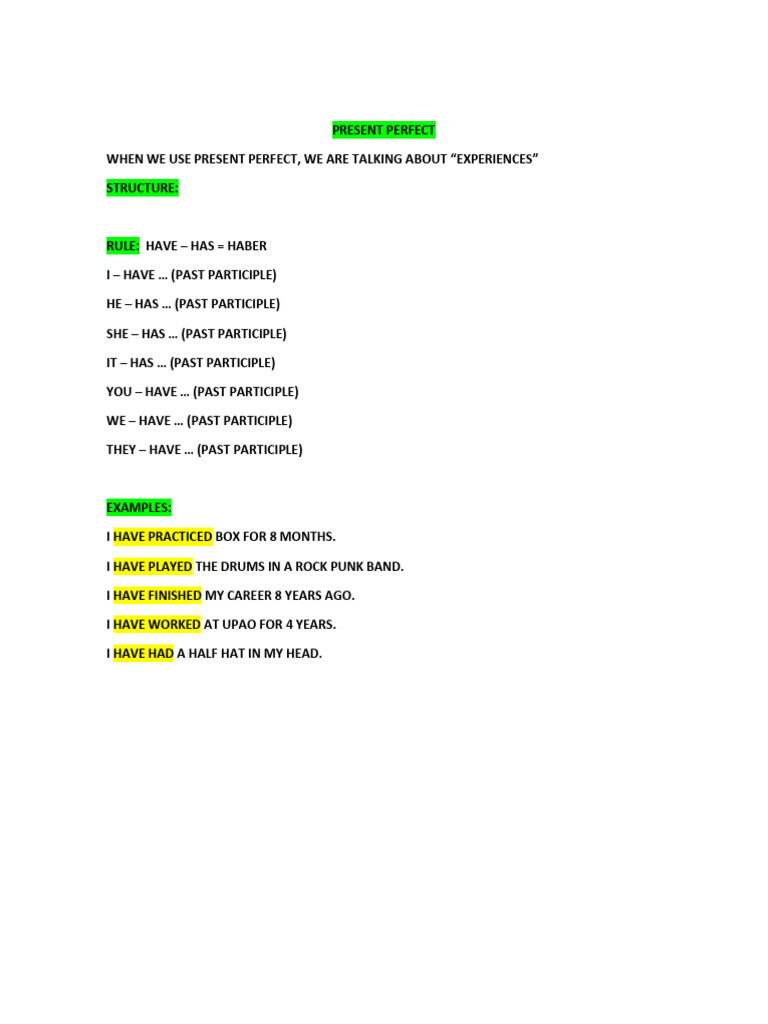 Present Perfect With Yet and Already | PDF
