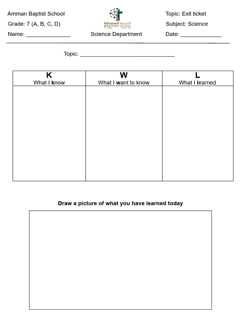 Exit Card KWL7 | PDF