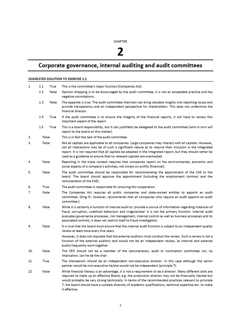 chap02_solutions AA CR-mg CR reviewed checked | PDF | Audit | Risk