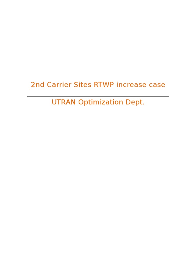 RTWP Analysis For Dual Carier Radios | PDF | Amplifier | Frequency