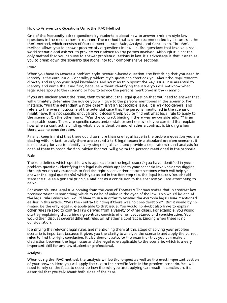 Guide To Answering Problem Questions | PDF