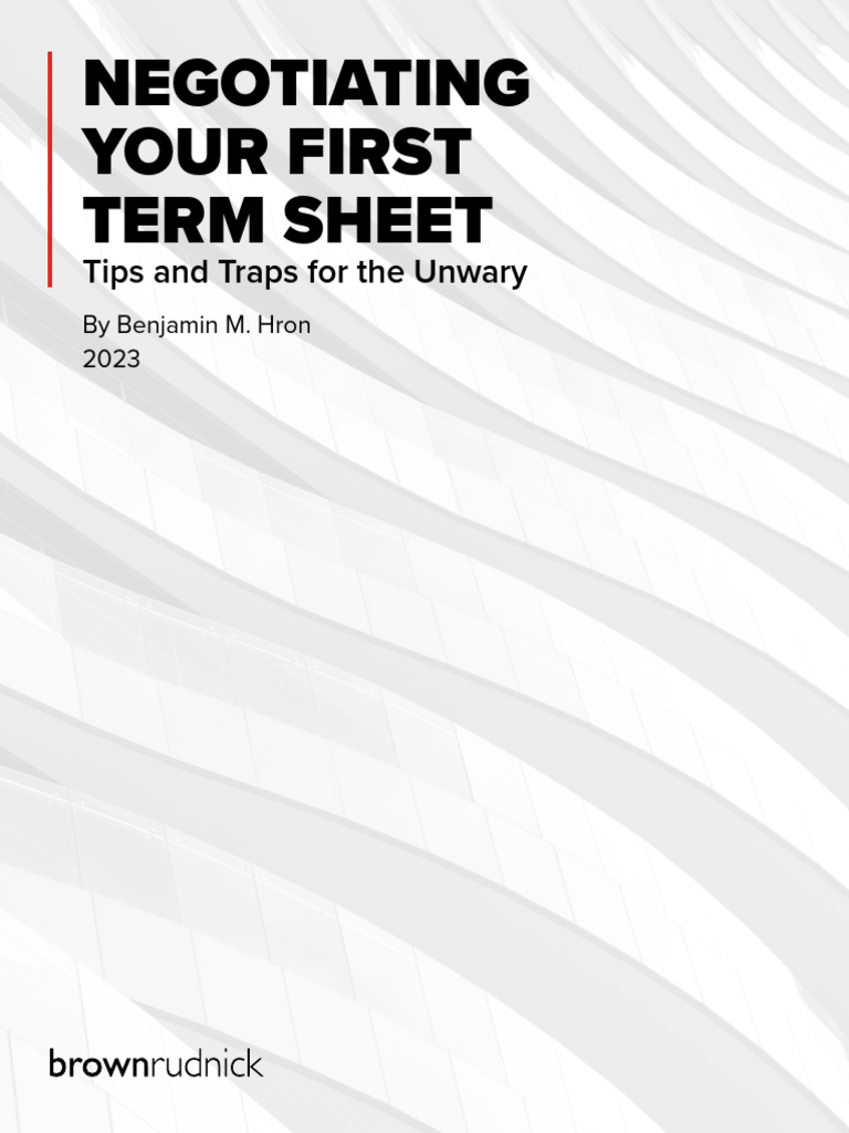 Negotiating Your First Term Sheet 1 Pdf Valuation Finance Stocks