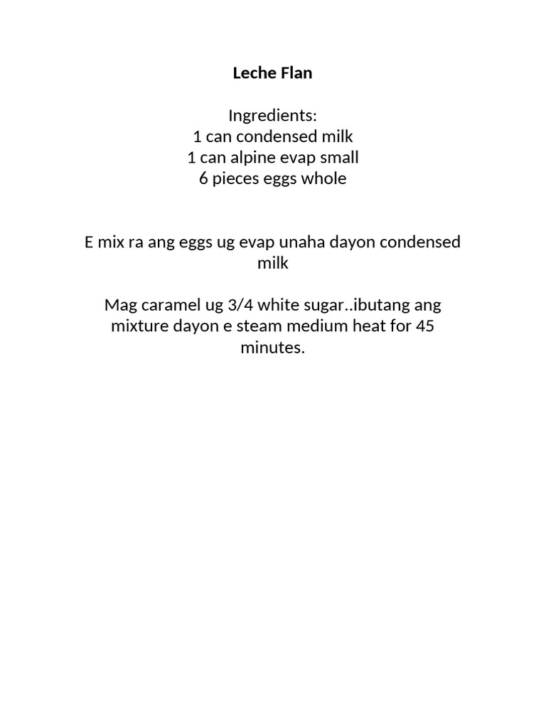 Leche Flan | PDF