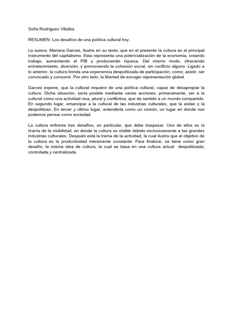 Resumen, Sofía Rodriguez. | PDF