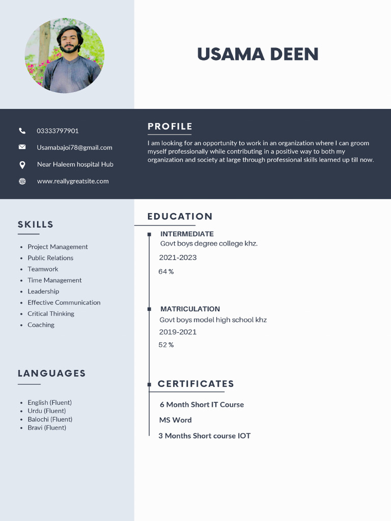 Blue Simple Professional CV Resume | PDF
