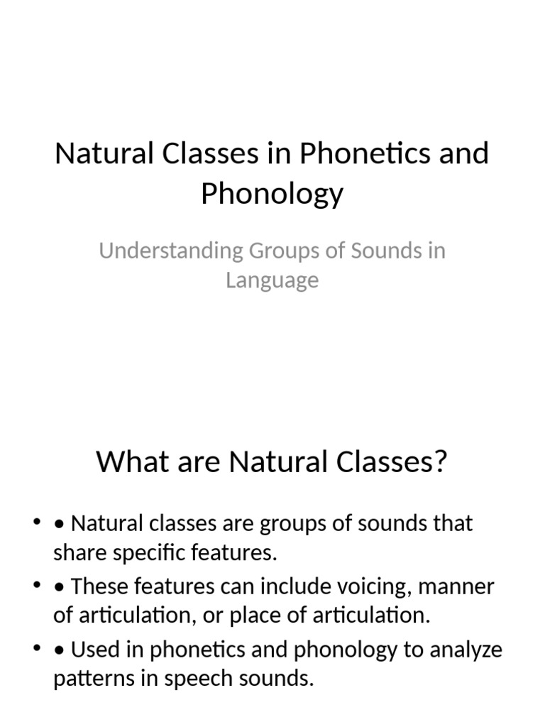 Natural Classes Presentation | PDF