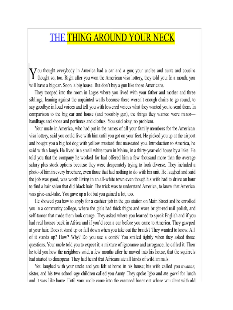 The Thing Around Your Neck | PDF