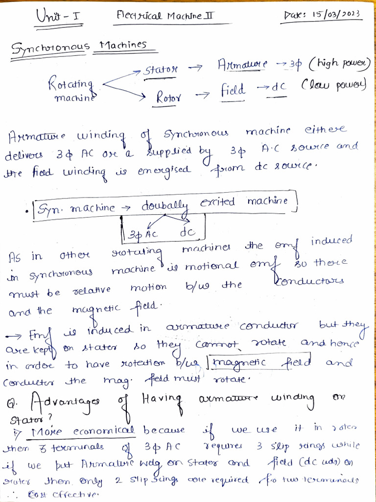 Electrical Machine II Unit 1 | PDF