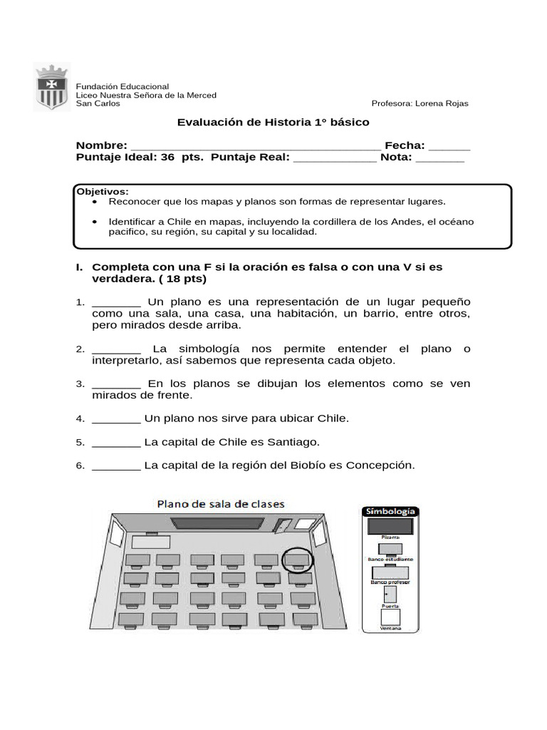 Prueba Planos y Mapas. Sep | PDF | Mapa | Chile