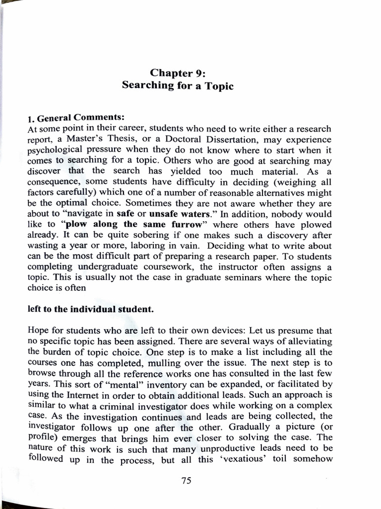 Searching for a Topic | PDF | Thesis