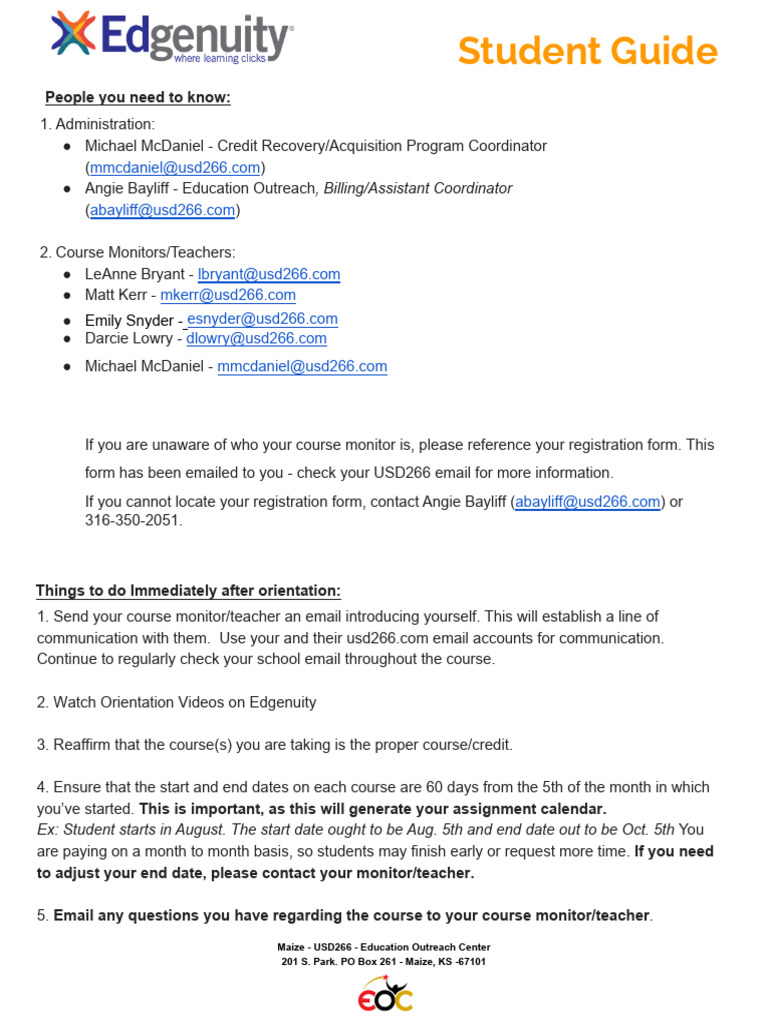 Edgenuity - Student Guide 4.11.23 | PDF