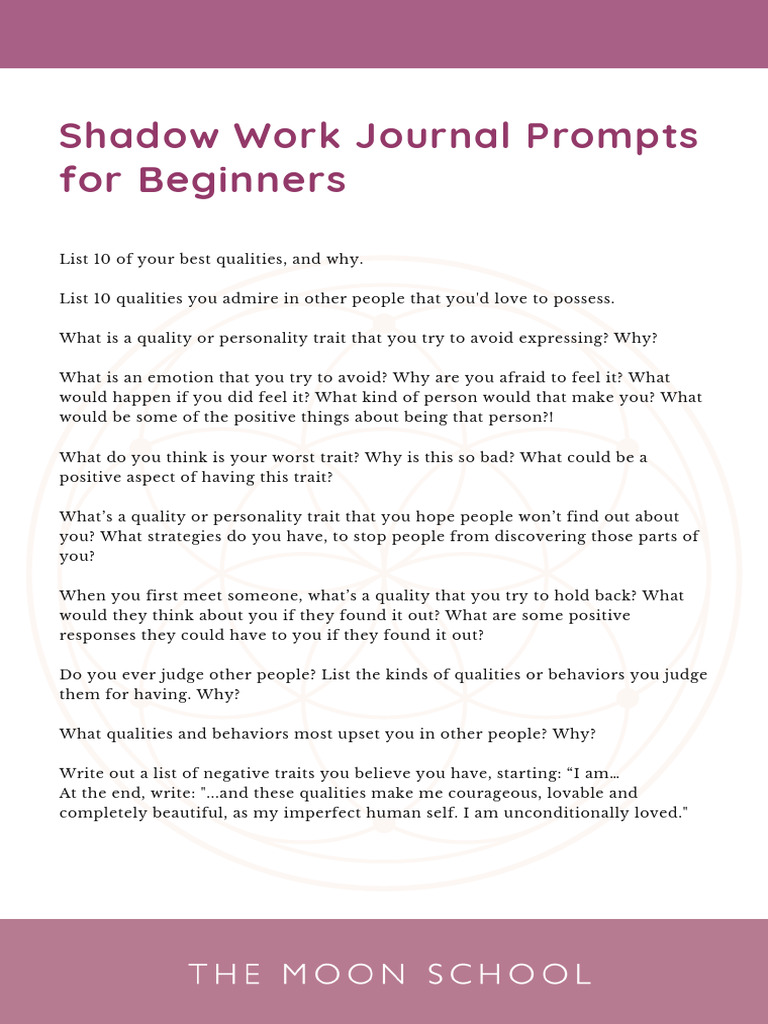 Shadow Work Journal Prompts Guide | PDF