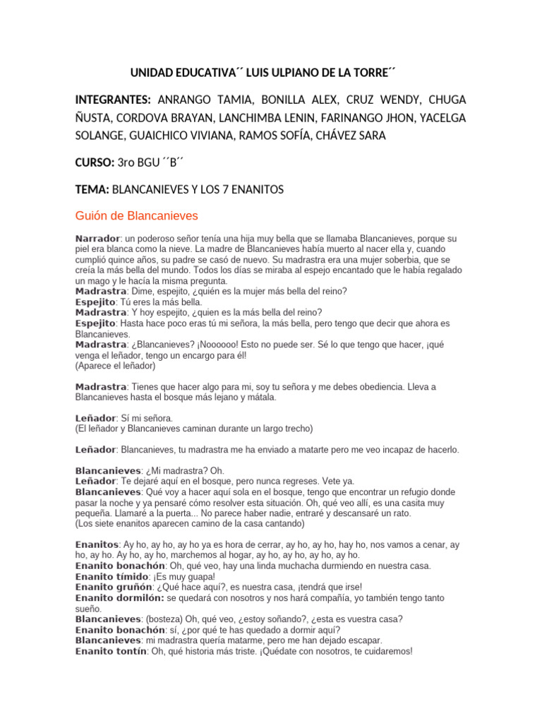 Guión de Eca | PDF | Blanco como la nieve | Nieve