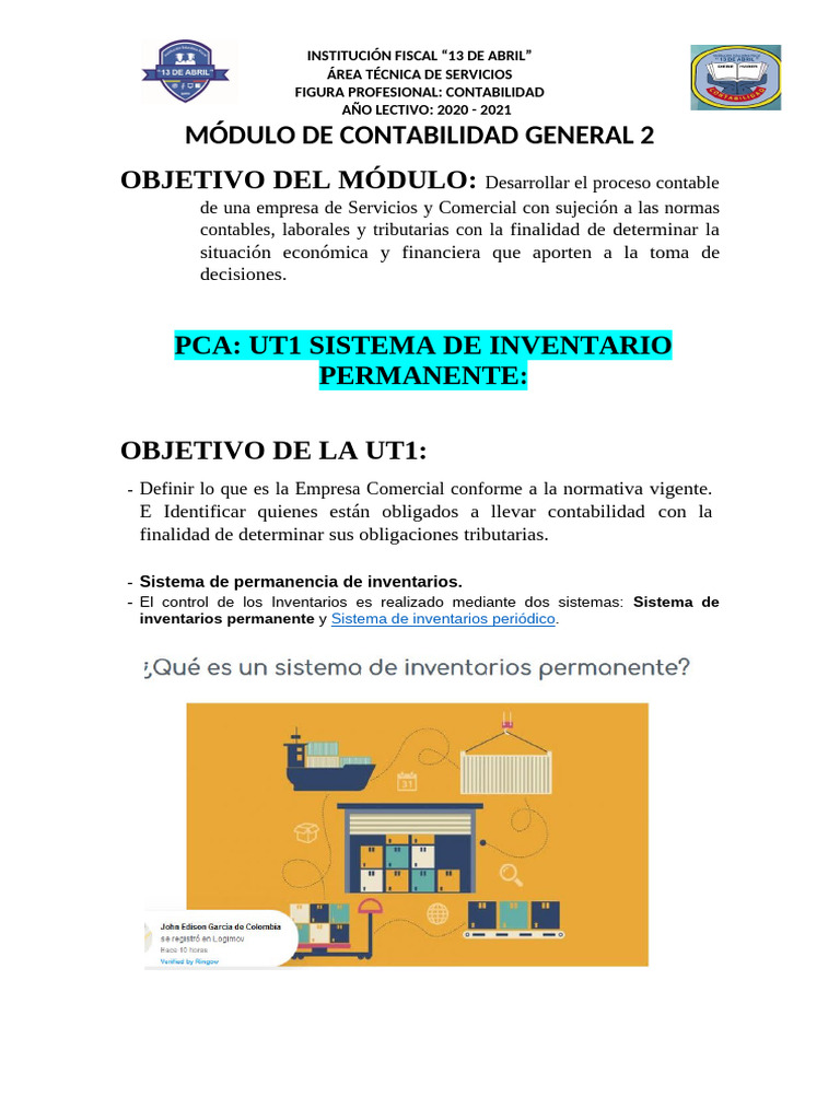 Sistema de Inventarios Permanente | PDF | Contabilidad | Valoración ...