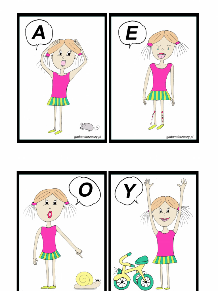 Samogloski Karty Do Nauki Czytania | PDF