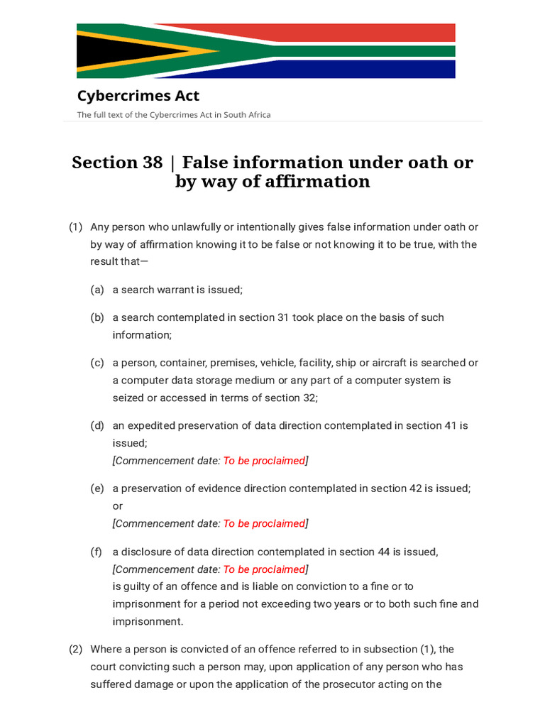 False Information Penalties in Cybercrimes Act | PDF