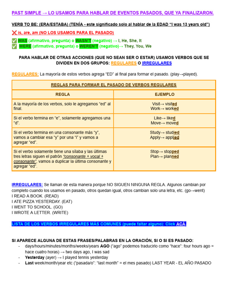 class 4 past simple (1) | PDF | Linguistic Morphology | Language Mechanics