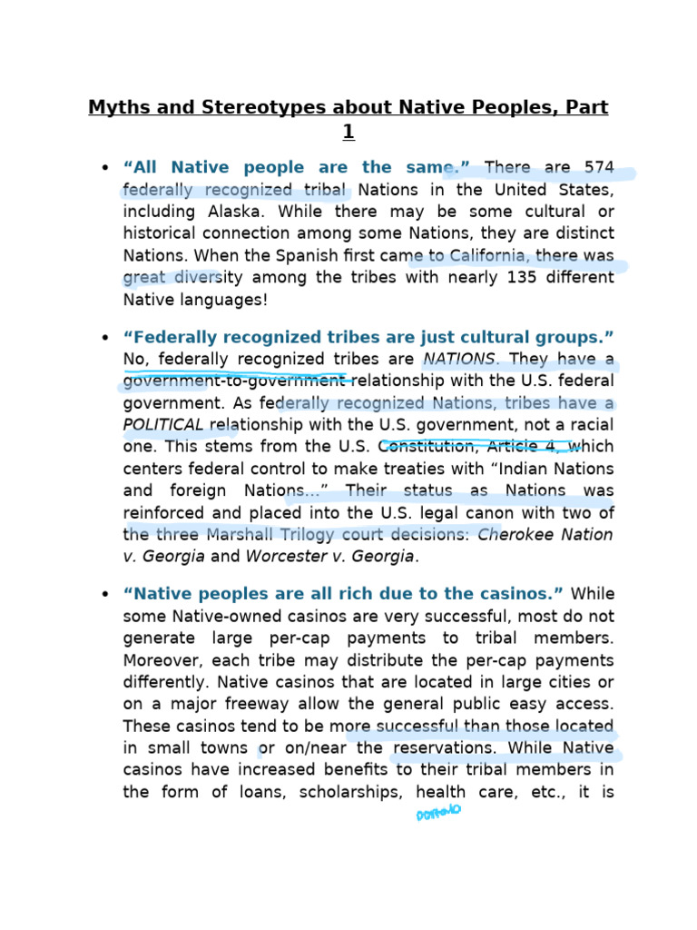 Myths About Native Peoples | PDF | Native Americans In The United ...
