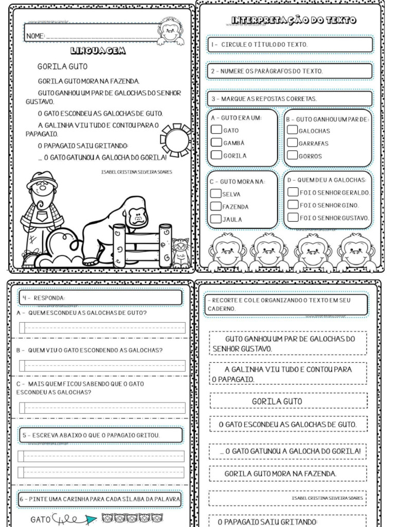 Sequência Didática - Gorila Guto | PDF