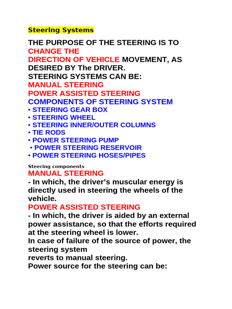 Steering System | PDF | Steering | Gear