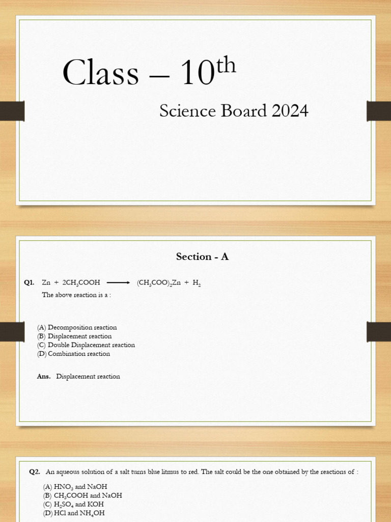 Class 10 Board 2024 Solved Question | PDF | Heart Valve | Heart