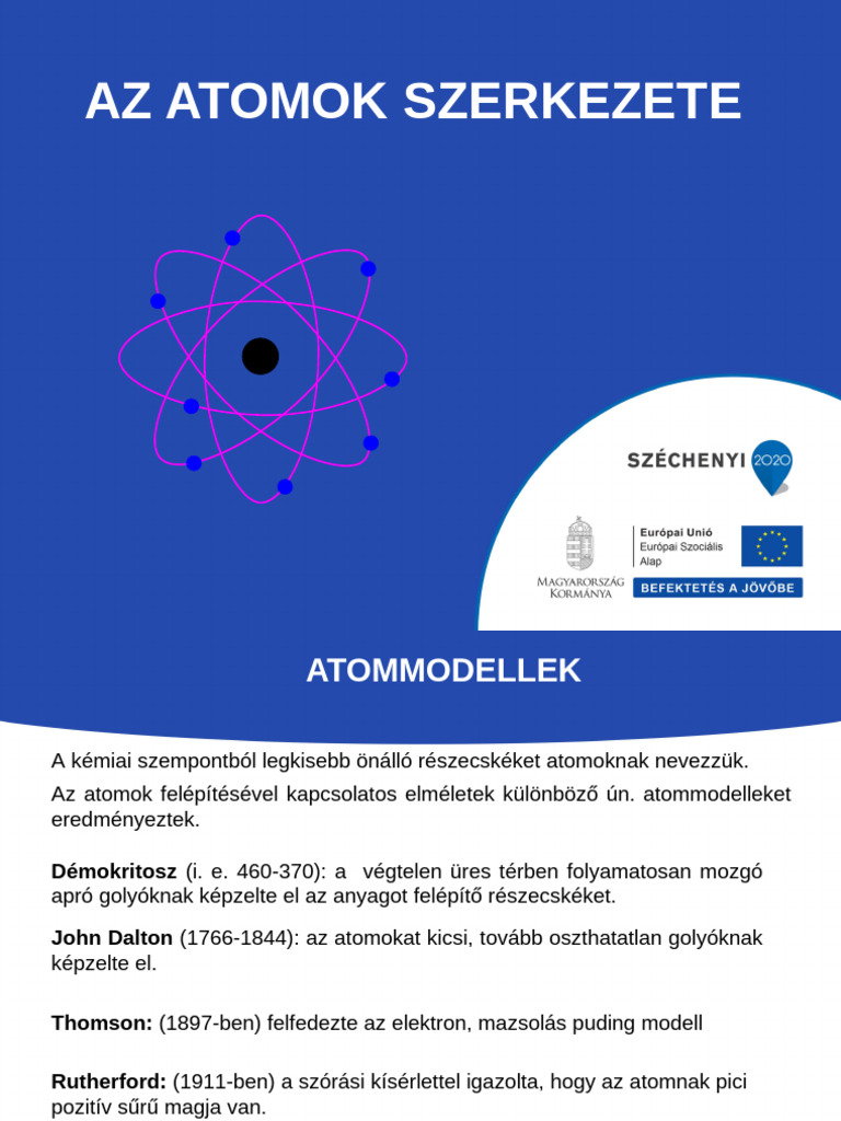 9 Osztaly 01 Atomok Szerkezete Jav | PDF
