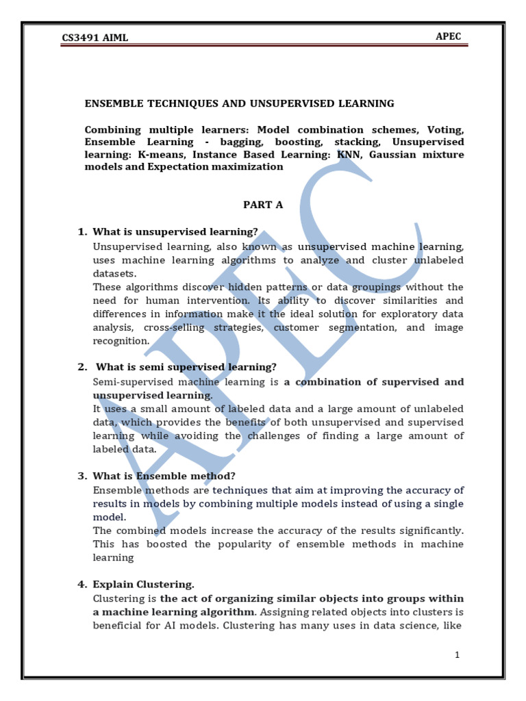 AI_UNIT_4 | PDF | Machine Learning | Cluster Analysis