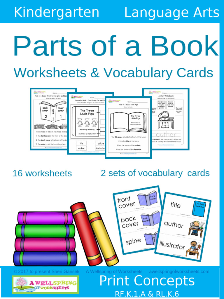Parts of A Book Worksheets Vocabulary | PDF | Books