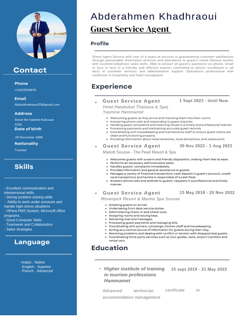 Guest Service Agent Profile & Skills | PDF