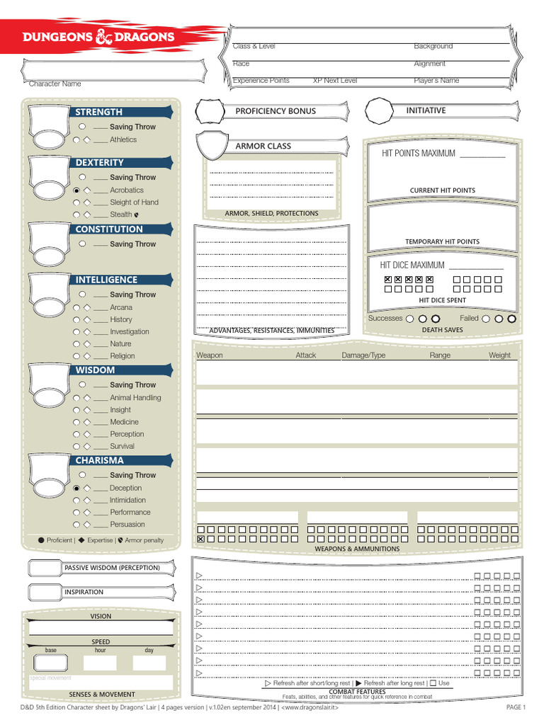 D&D 5E Character Sheet: Nickev | PDF | Gaming | Role Playing