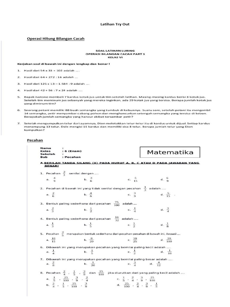 Latihan Try Out 1 | PDF