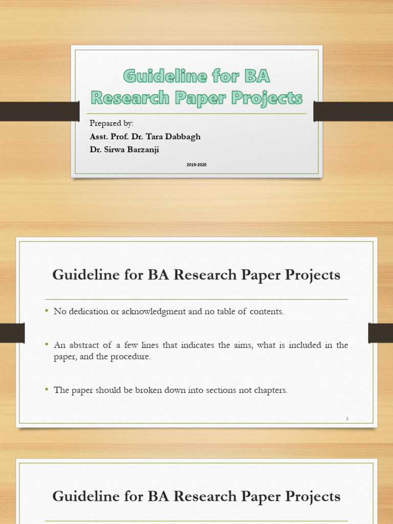 BA Research Paper Guidelines | PDF | Citation | Publishing