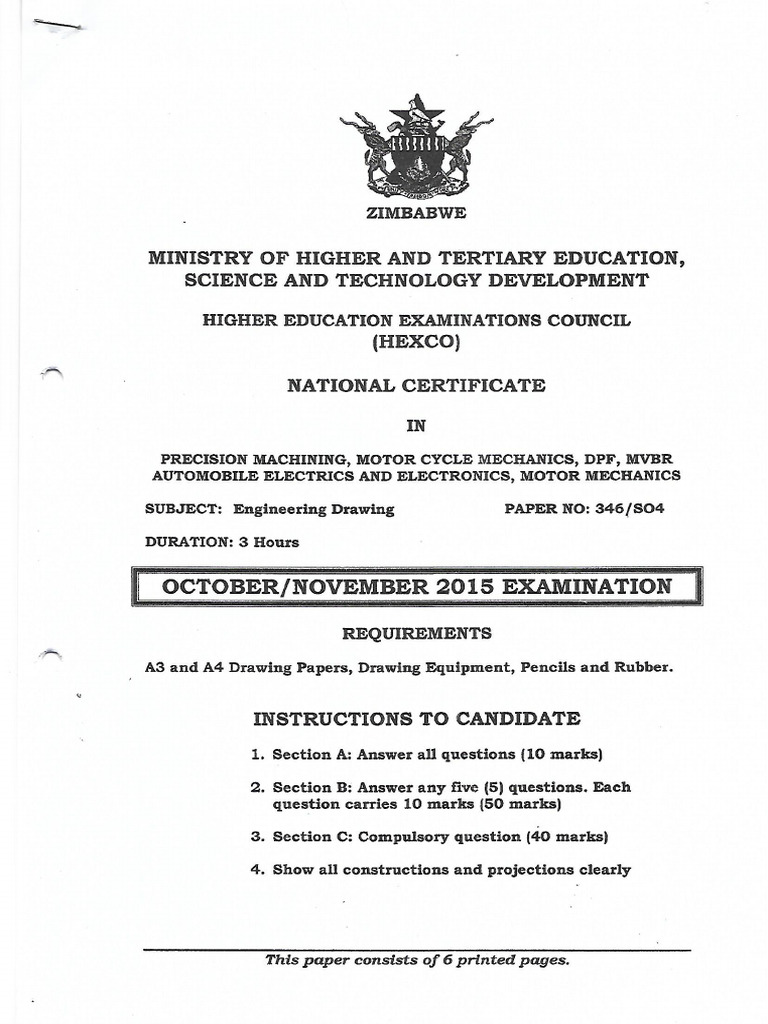 Nov 2015 Drawing Paper-1 | PDF