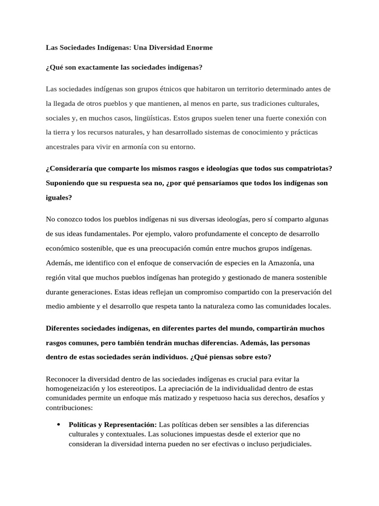 Diversidad y Conocimientos de Sociedades Indígenas | PDF | Conocimiento ...