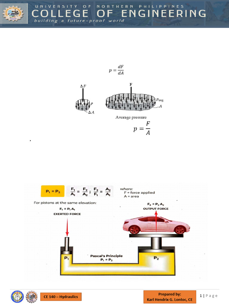 Hydraulics Chapter 2.1 | PDF | Pressure | Pressure Measurement