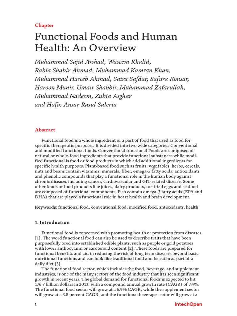 Functional Foods and Human Health An Overview | PDF | Foods | Dietary Fiber
