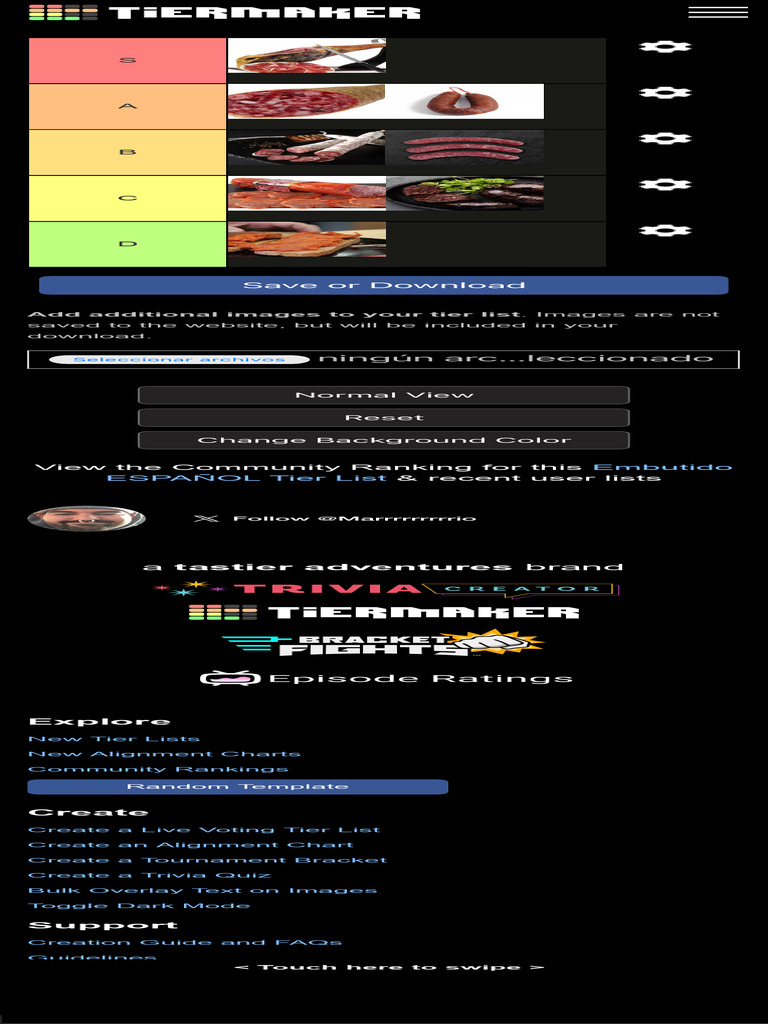 Create A Embutido ESPAÑOL Tier List - TierMaker | PDF