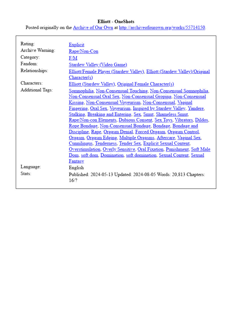 Elliott - OneShots | PDF | Orgasm