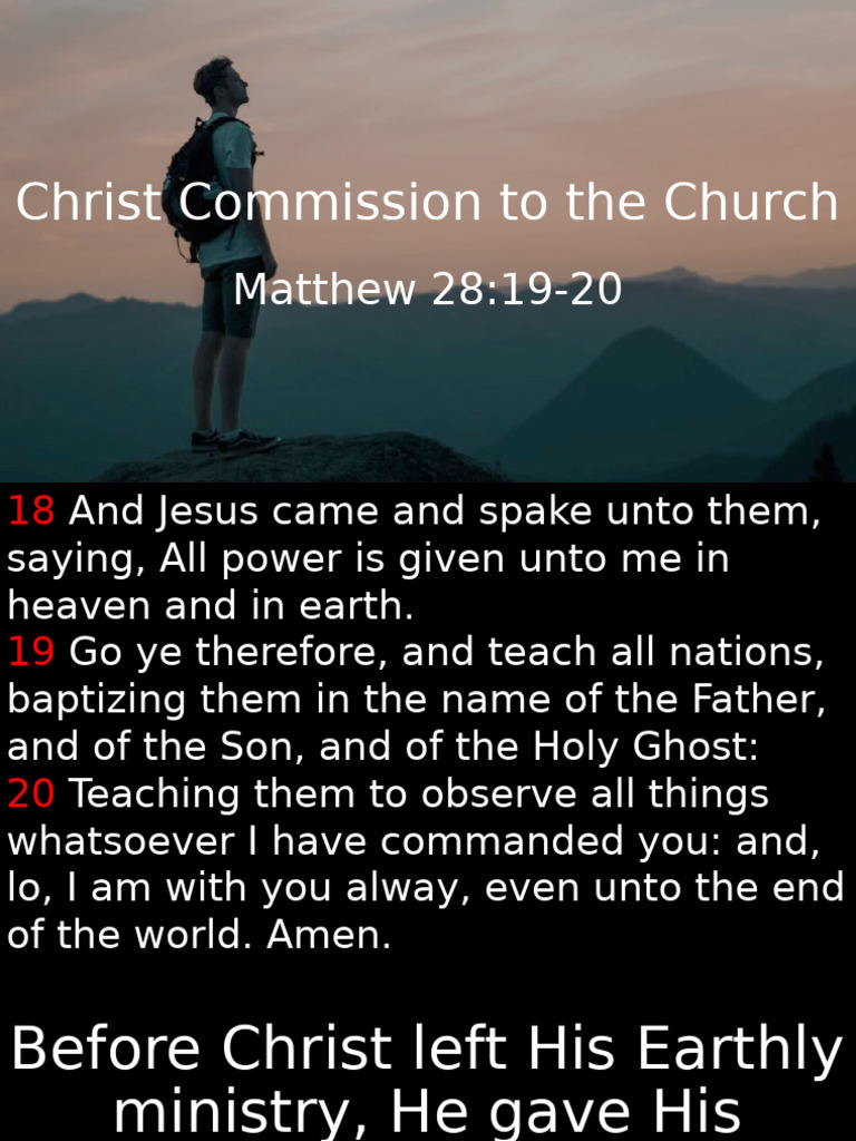 Christ Commission To The Church | PDF