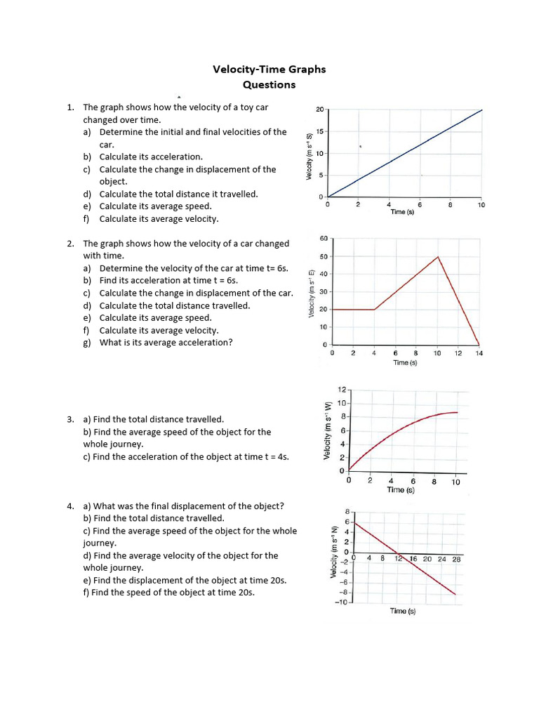 3. Velocity time graph questions | PDF