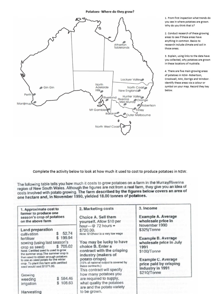 Potato Growing Regions in Australia | PDF